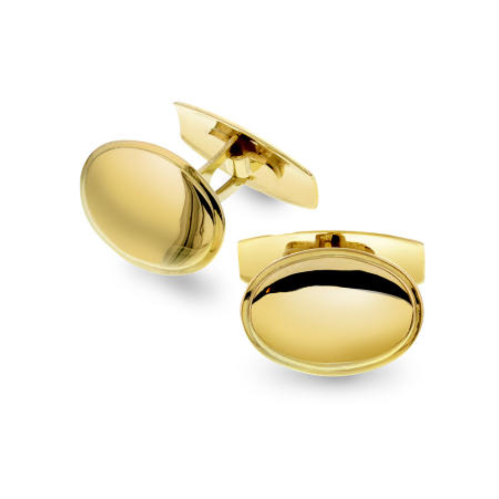 NC Christophersen - Mansjettknapper i gult gull - Oval - Gullsmed J. Frisenberg - Nettbutikk smykker